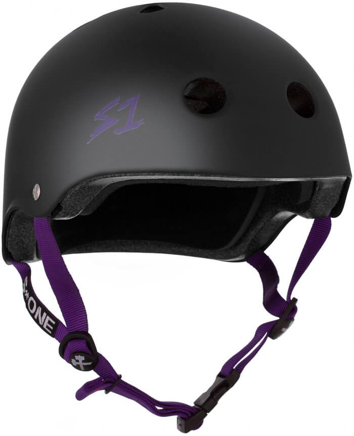 S1 Lifer Helmet Black Matte w/ Purple Straps - S1 Helmets Canada : S1 ...