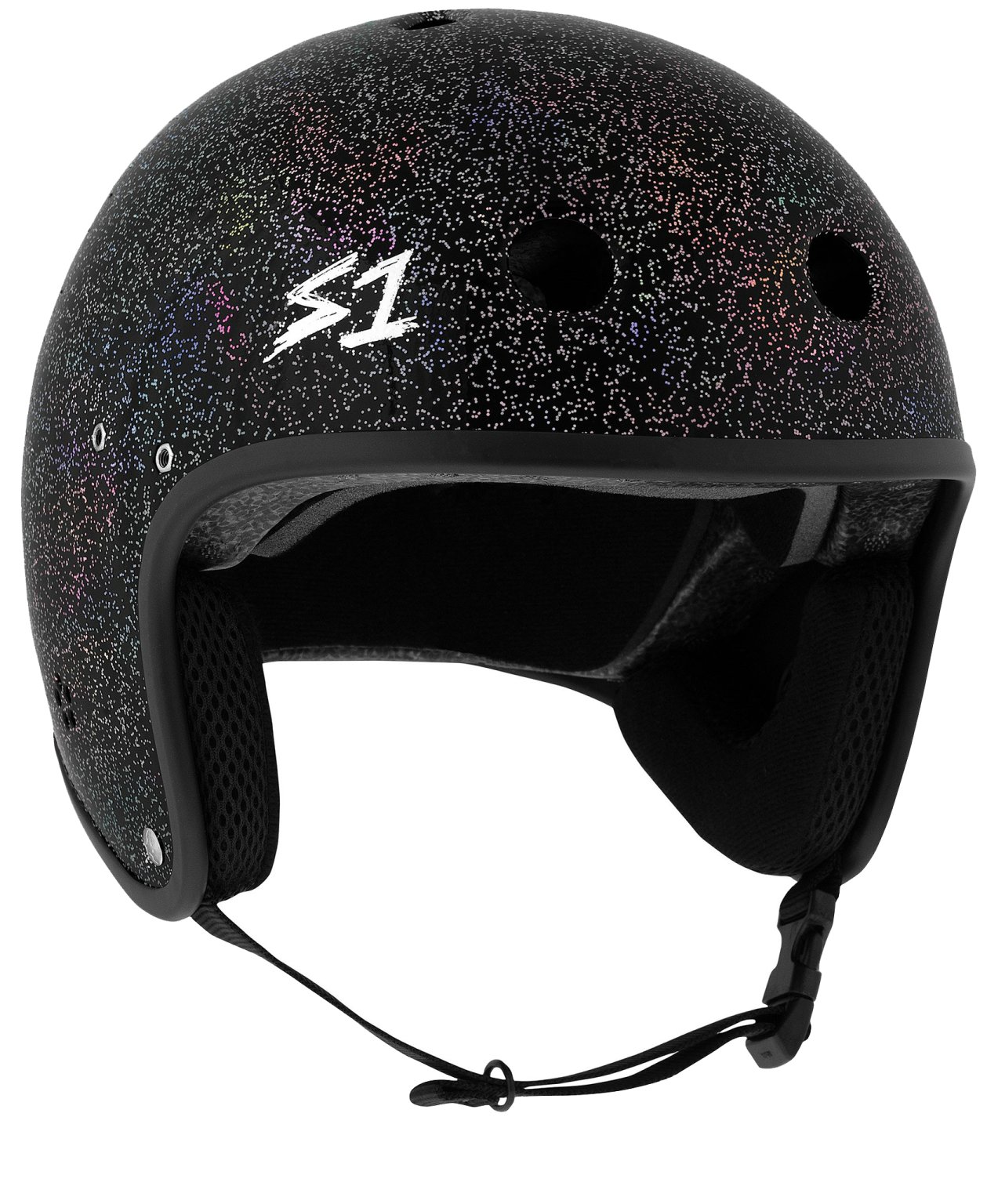 S1 Retro Lifer E-Helmet Black Gloss Glitter - S1 Helmets Canada : S1 ...